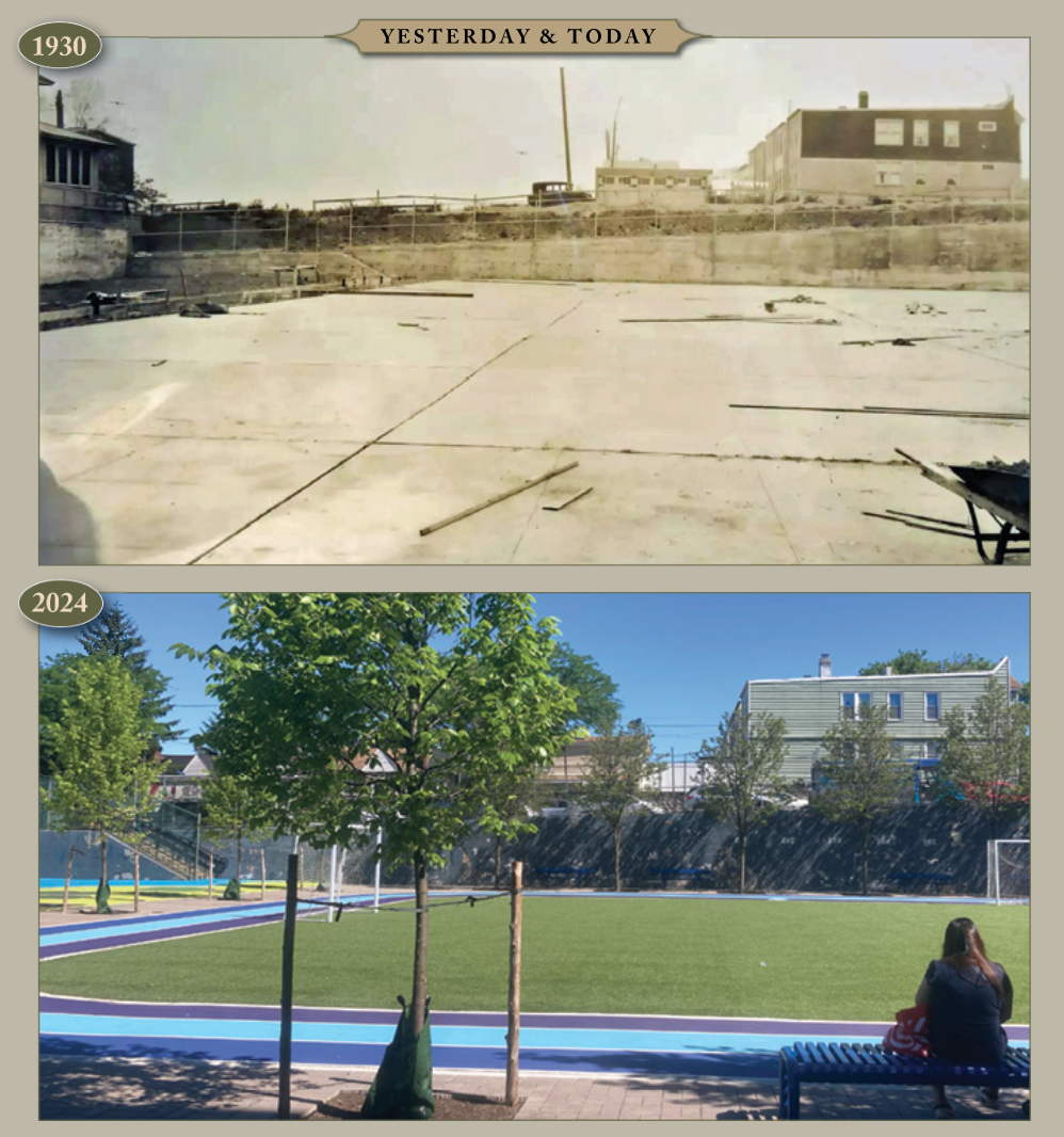 Yesterday & Today: PS153 schoolyard, looking north from 60th Road, 1930 ...